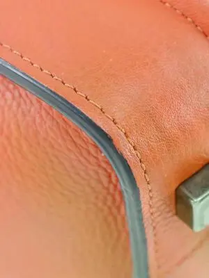 Celine 2012-2018 Micro Leather Luggage Tote Bag - Orange