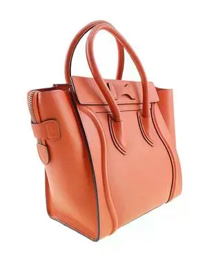 Celine 2012-2018 Micro Leather Luggage Tote Bag - Orange