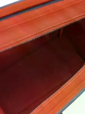 Celine 2012-2018 Micro Leather Luggage Tote Bag - Orange