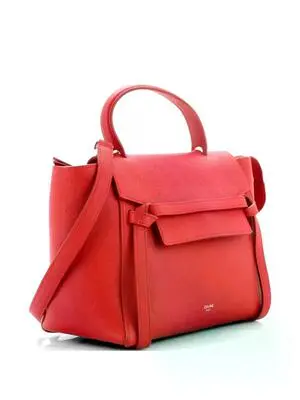 Celine Belt Bag Textured Leather Micro Satchel - Red