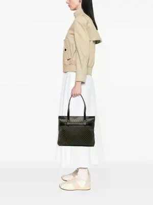 Celine 2000 Macadam Coated Canvas Tote Bag - Black