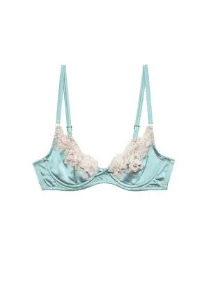 Fleur Du Mal Juliet Lace Demi Bra - Frosted Mint