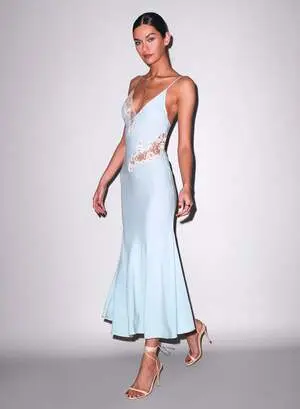 FLEUR DU MAL Juliet Lace Maxi Dress - Frosted Mint
