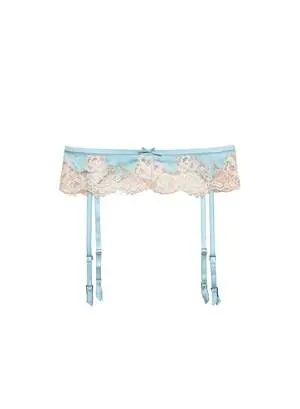 Fleur Du Mal Juliet Lace Garter Belt - Frosted Mint