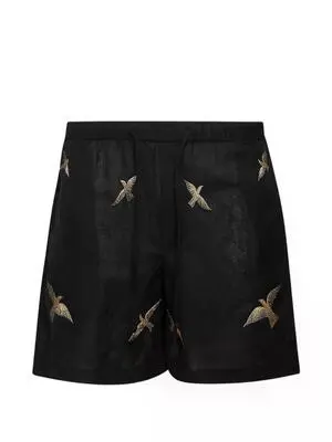 BAZISZT Embroidered Drawstring Shorts