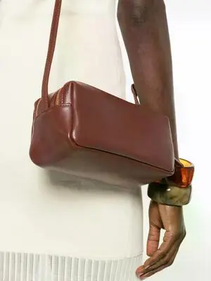 ELLEME Double-zip Leather Cross Body Bag - Brown