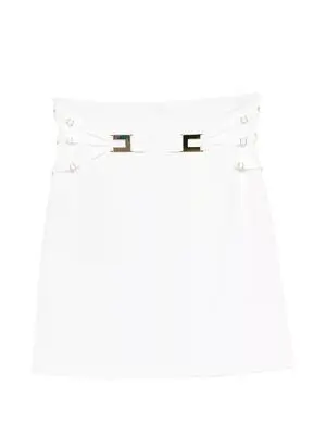 Elisabetta Franchi Mini Skirt With Logo Detail - White