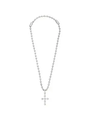 DIESEL Cross-pendant Necklace - Silver