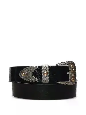 Pinko Embossed Buckle Leather Belt