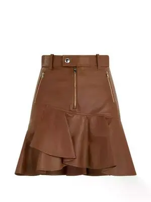 Valentino Garavani Ruffle-hem Mini Skirt - Brown