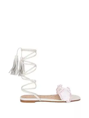 Valentino Garavani Braided Tassel Sandals - White
