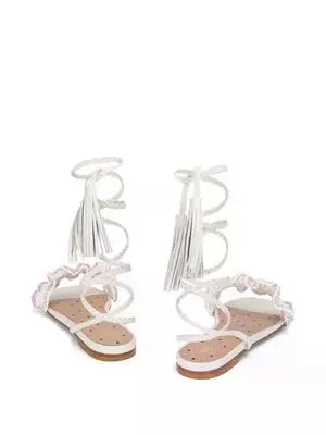 Red Valentino Braided Tassel Sandals - White