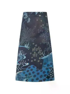 Valentino Garavani Floral-print Skirt - Blue