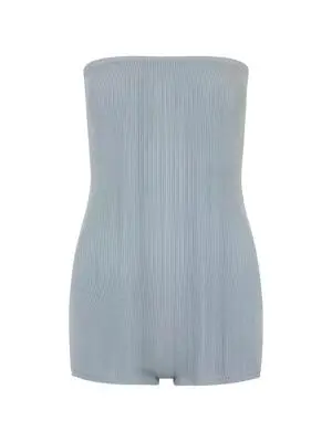 Valentino Garavani Ribbed Knitted Playsuit - Blue