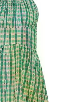 Rosie Assoulin Halterneck Checked Midi Dress
