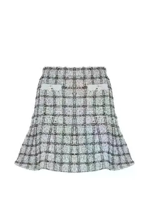 SELF-PORTRAIT Check-pattern Mini Skirt - Blue