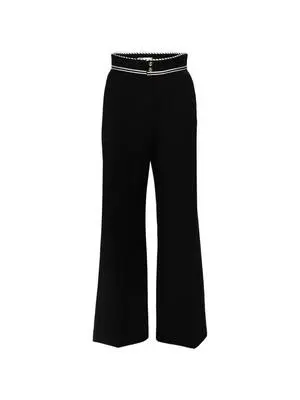 FRAME Prim Stripe Detail Trousers - Black