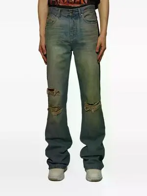 Amiri Patchwork Ripped Bootcut Jeans