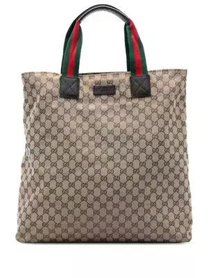 Gucci Gg Canvas Web Tote Bag