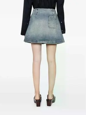 Loewe Pleated A-line Denim Skirt