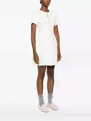 Sandro Buttoned Scalloped Mini Dress