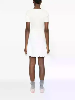 Sandro Buttoned Scalloped Mini Dress