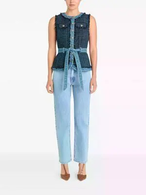 Cinq À Sept Joans Frayed Belted Vest - Blue