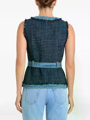 Cinq À Sept Joans Frayed Belted Vest - Blue