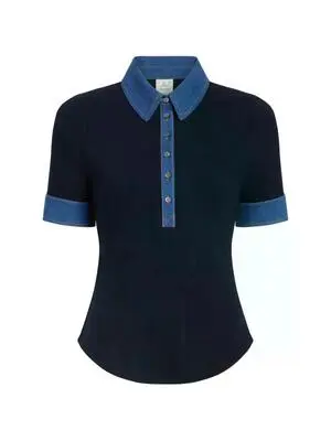 Cinq À Sept Jaden Short-sleeve Polo Top - Blue