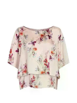 Cinq À Sept Floral Print Layered Blouse - Neutrals