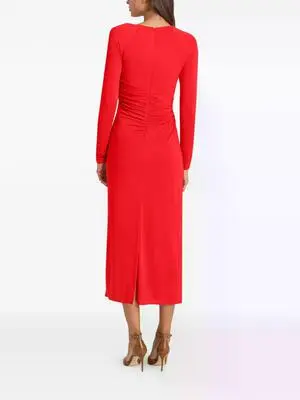 Cinq À Sept Jalyn Long-sleeve Midi Dress - Red