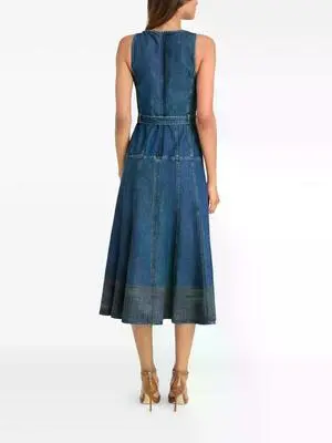Cinq À Sept Kehlani Belted Jean Midi Dress - Blue