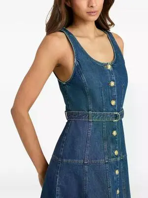 Cinq À Sept Kehlani Belted Jean Midi Dress - Blue
