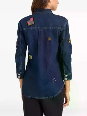 Cinq À Sept Embellished Patch Jacket - Blue