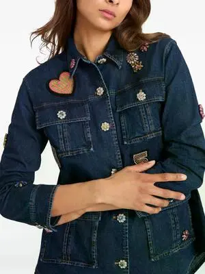 Cinq À Sept Embellished Patch Jacket - Blue