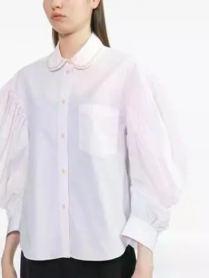 Simone Rocha Embellished Draped-sleeves Shirt