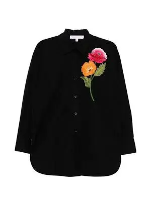 Carolina Herrera Annie Floral-embroidered Shirt