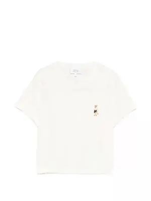 Maison Kitsuné Fox Embroidered T-shirt - Neutrals