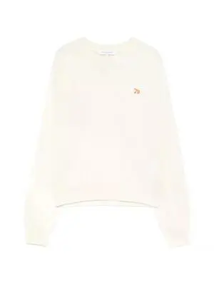 Maison Kitsuné Fox Embroidered Sweater - Neutrals