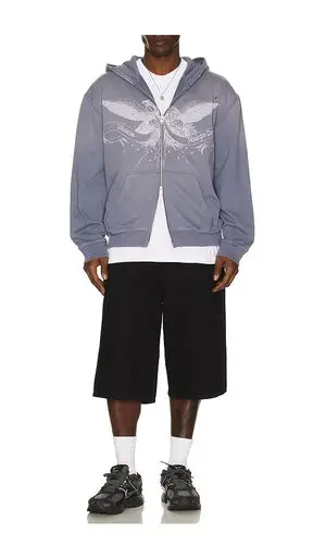 ALLSAINTS Aeterna Zip Through Hooded Sweater