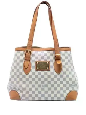 LOUIS VUITTON 2007 Damier Azur Hampstead Mm Tote Bag - White