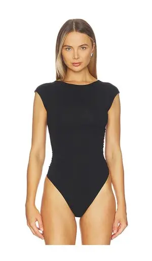 Good American Super Stretch Open Back Bodysuit - Black