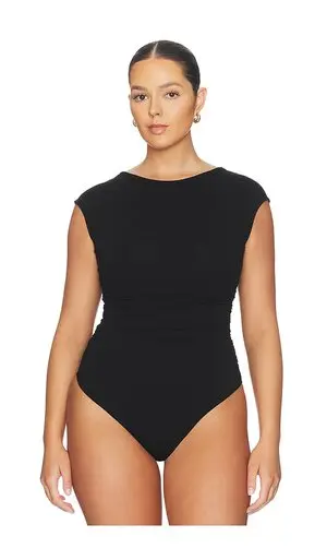 Good American Super Stretch Open Back Bodysuit - Black