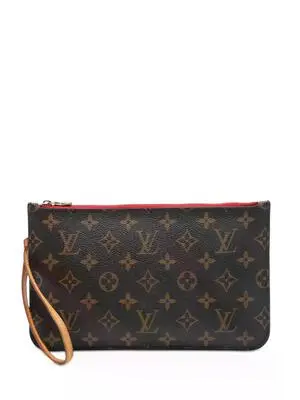 LOUIS VUITTON 2016 Monogram Neverfull Mm Pouch - Brown