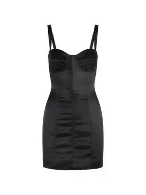 Dolce & Gabbana Satin Corset Minidress - Black