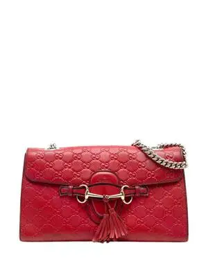 Gucci 2016-2026 Medium Guccissima Emily Shoulder Bag - Red