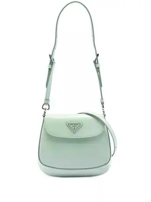 Prada 2021-2025 Mini Brushed Leather Cleo Flap Crossbody Bag - Green