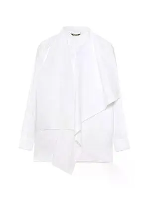 MOOHONG Shall-collar Layered Shirt - White