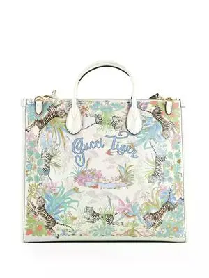 Gucci Tiger Printed Leather Medium Tote Bag