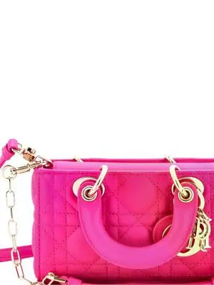 Dior Lady D-joy Micro Satchel Cannage Quilt Lambskin - Pink